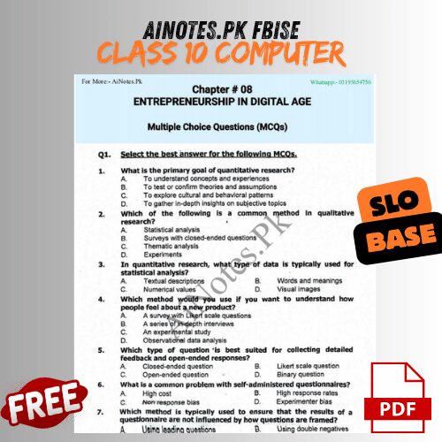 Class 10 Computer Notes PDF Federal Board (FBISE) - Ai Notes