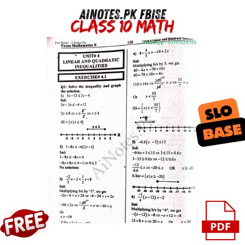 Class 10 Maths Notes PDF Federal Board (FBISE) - Ai Notes
